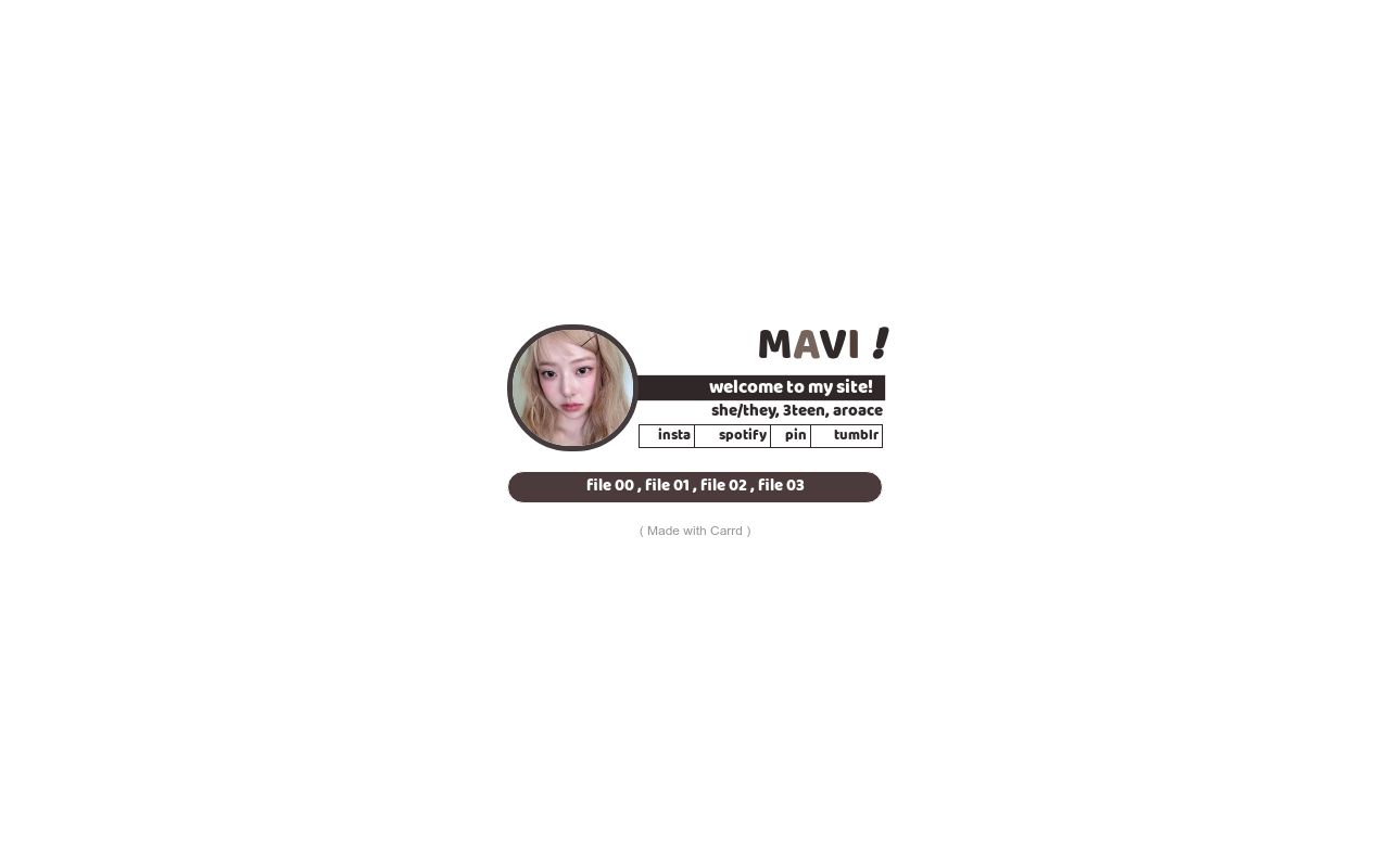 mavi's carrd.